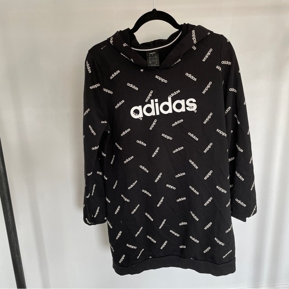 adidas | Sweaters | Adidas All Over Logo Hoodie | Poshmark